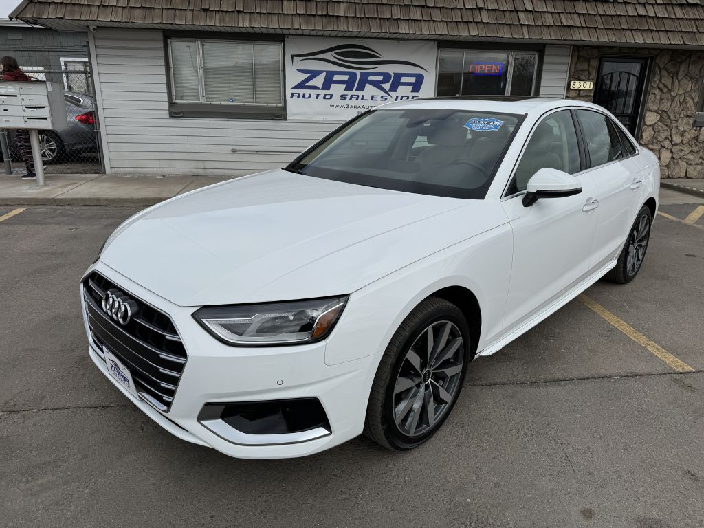 2022 AUDI A4 in DENVER CO at ZARA AUTO SALES INC, WHITE, WAUABAF41NN002975